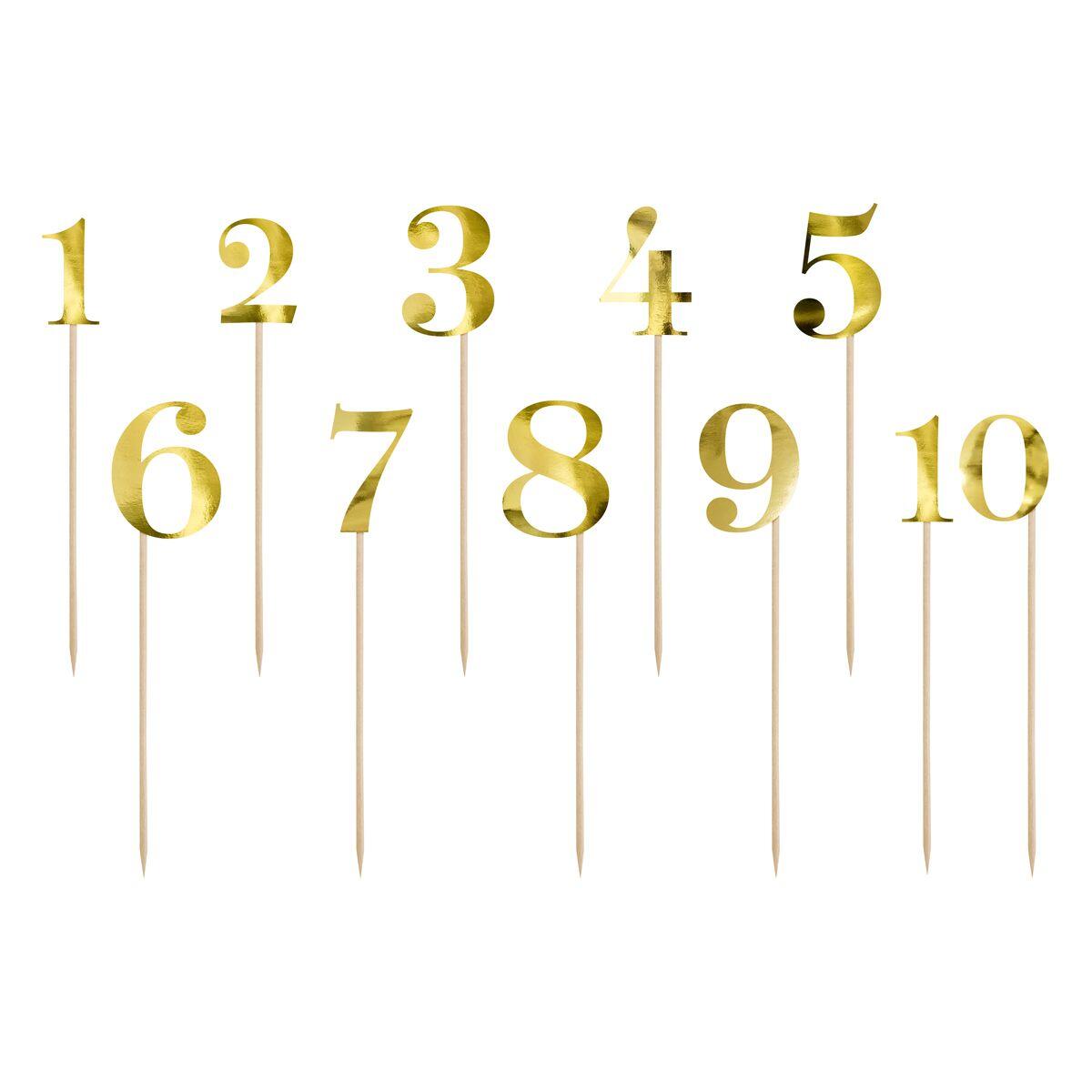 Set/ 11 Toppers Números Ouro - Boutique Artesanal